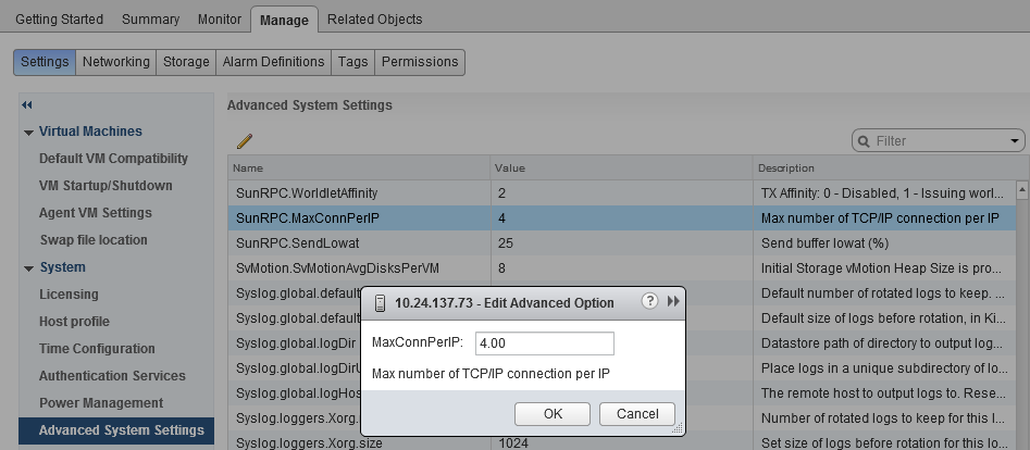Error while adding NFS mount: NFS connection limit reached ...